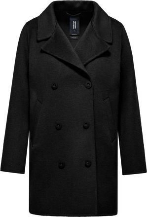 Bomboogie Femme, Manteaux, Noir, Taille: 40 FR Double-Breasted Manteaux