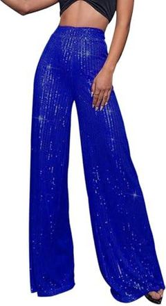 Generic Pantalon &agrave; paillettes femme pantalon paillettes dor&eacute;es pantalon long m&eacute;tallique pantalon long taille haute pantalon de jogging baggy jambe large panta