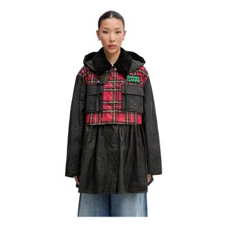 Barbour Tartan Peplum Wachsjacke - - Jackets - Damen - Gr&uuml;n - S
