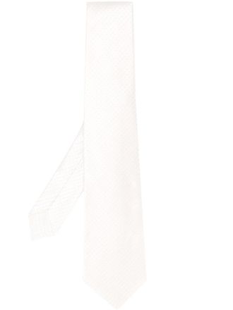 Kiton cravate à rayures - Blanc