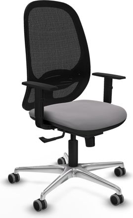 Piqueras y Crespo Verstellbarer Stuhl mit 1D-Armen, h&ouml;henverstellbare Lendenwirbelst&uuml;tze, ausgestattet mit 3 Positionen und Schneideschaum, Schwarz/Grau