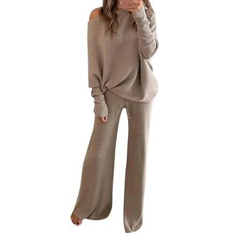 Generic Ensemble de v&ecirc;tements de d&eacute;tente pour femme 2 pi&egrave;ces sans manches avec gilet et t-shirt &agrave; jambes larges - Ensemble de sport d&eacute;contract&eacute; pour femme - T