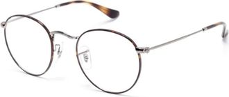 Ray-Ban unisex, Accessoires, Brun, Taille: 50 MM Monture optique ronde en m&eacute;tal