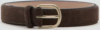 Mango Ceinture cuir su&egrave;de caf&eacute; - Homme - 100 - MANGO MAN