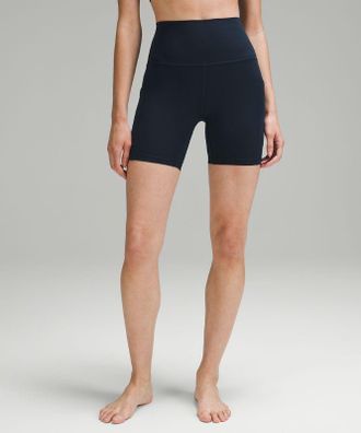 lululemon Short taille haute Align &agrave; poches pour Femmes - 15 cm - Bleu - Taille 12