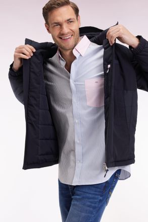 Eden Park Coupe-vent En Nylon Mixte Marine &Agrave; Capuche Int&eacute;gr&eacute;e