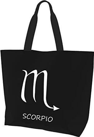AOOEDM Scorpio Sign Ladies Canvas Tote Sac &agrave; provisions r&eacute;utilisable