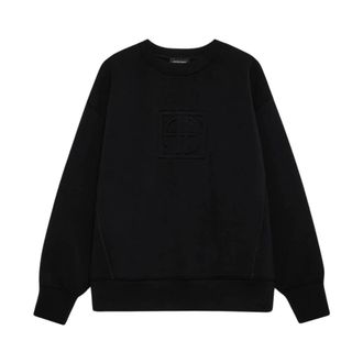 Anine Bing Femme, Sweatshirts et sweats à capuche, Noir, Taille: 42 FR Sweat à col rond avec monogramme encadré