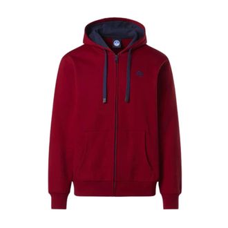 North Sails Kapuzenjacke mit durchgehendem Rei&szlig;verschluss und gesticktem Logo - - Sweatshirts & Hoodies - Herren - Rot - 4XL