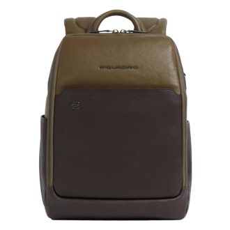 Piquadro Leder-Laptop-Rucksack 13-3 mit Diebstahlschutz-Kabel - - Bags - Herren - Gr&uuml;n - ONE SIZE
