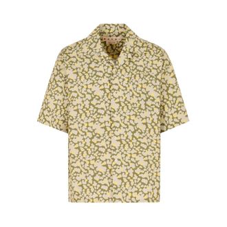 Marni Kurz&auml;rmeliges Shirt mit abstraktem Print - - Shirts - Herren - Mehrfarbig - M