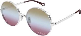 Chlo&eacute; Femme, Accessoires, Gris, Taille: 59 MM Lunettes de soleil rondes