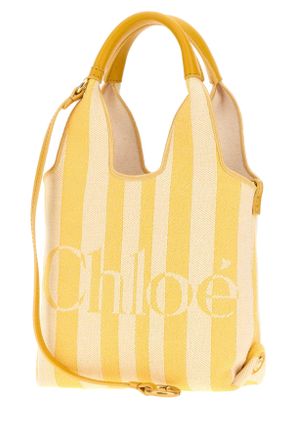 Chlo&eacute; Womens Embroidered Canvas Chlo&atilde;&copy; Stripy Handbag Radiantyellow Borse A Mano Bag