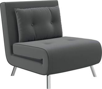 HOMCOM Homcom - 3 in 1 Schlafsessel, Schlafsofa mit Bettfunktion, Verstellbarer R&uuml;ckenlehne, Klappbarer Einzelsofa mit Lendenkissen, Samtoptik Liegestuhl