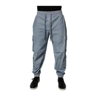 Dolce & Gabbana Cargo Joggerhose mit Kordelzug - - Trousers - Herren - Blau - L