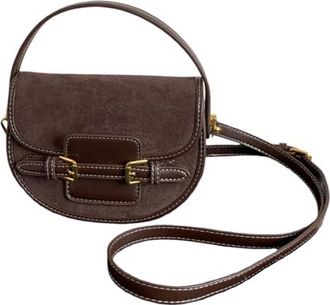 Generic Sac de selle vintage pour femme, sac fourre-tout convertible en similicuir de qualit&eacute; sup&eacute;rieure, caf&eacute;, 1