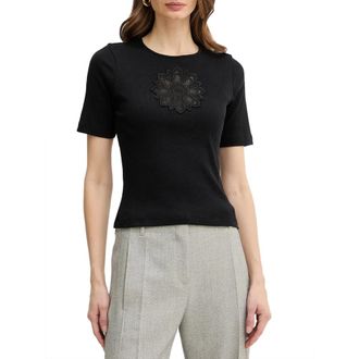 Twinset Femme, Tops, Noir, Taille: 40 FR T-shirt en tricot