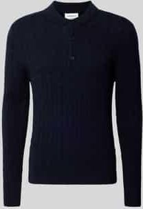 Lindbergh Strickpullover aus Leinen-Mix mit Polokragen