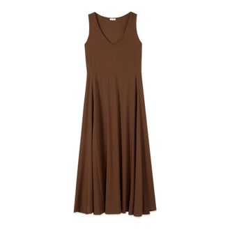 Oltre Langes Kleid aus Viskose - - Dresses - Damen - Braun - M