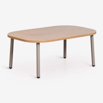 Sklum Table basse de jardin ovale 90x60 cm en acier Zunika SKLUM Moka Brown