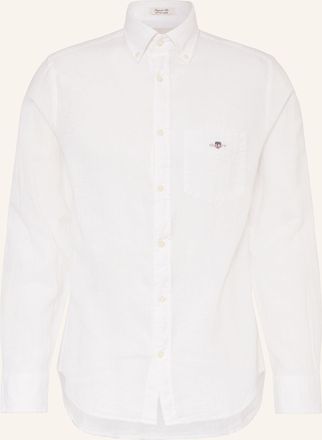 GANT Hemd Regular Fit Mit Leinen weiss