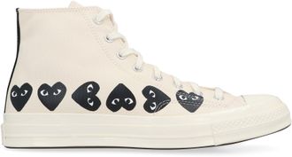 Comme Des Gar&ccedil;ons Mens Converse X Comme Des Gar&ccedil;ons Play Chuck 70 High-Top Sneakers Ivory Rubber Trainers