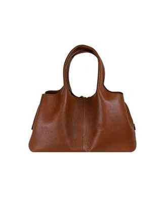 Coccinelle Pebbled Cognac Leather Top Handle Bag - Brown