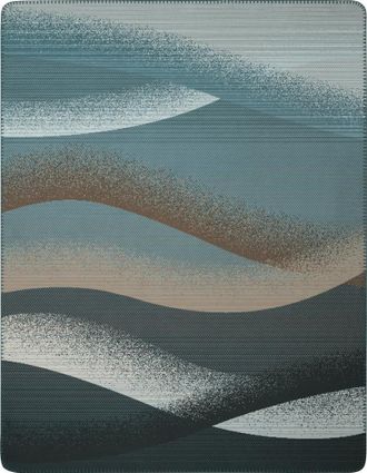 BIEDERLACK Wohndecke Ocean Wave Größe 150x200 cm Blau Braun Plaid