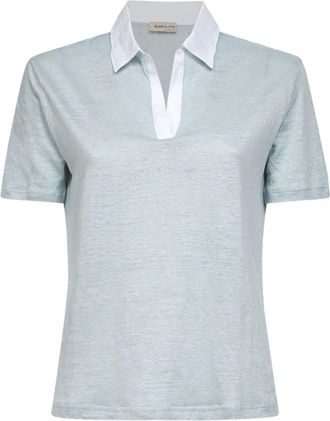 Blanca Vita Femme, Tops, Vert, Taille: 40 FR Haut &agrave; col polo et col en V