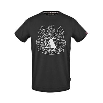 Aquascutum T-Shirt f&uuml;r Herren/Damen Unisex, Logo (Schwarz)