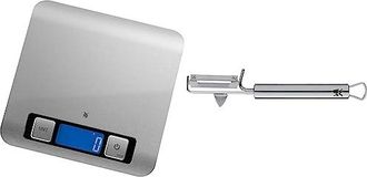 WMF Digitale Küchenwaage 20 x 20 x 1 cm, Backwaage & Profi Plus Kartoffelschäler Pendelklinge 19 cm, Pendelschäler einschneidig, Gemüseschäler, Cromargan 