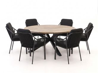 Tierra Outdoor Liv/ROUGH-Y &oslash; 180 cm Gartenm&ouml;bel-Set 7-teilig stapelbar