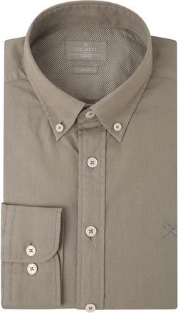 Hackett Herren Garment Dyed Oxford Hemd, Olive, 3XL