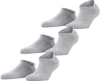 Falke Unisex Sneakersocken Cool Kick Sneaker Multipack U Sn weich atmungsaktiv schnelltrocknend kurz einfarbig 3 Paar, Grau Light Grey Melange 3775, 44-45