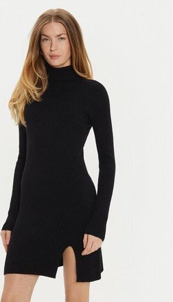 Kontatto Strickkleid 3M0135N Schwarz Slim Fit