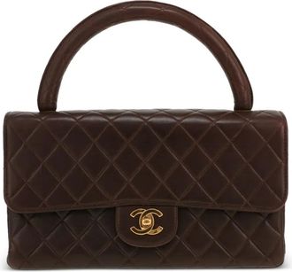 Chanel sac &agrave; main en cuir matelass&eacute; (1994) - Marron