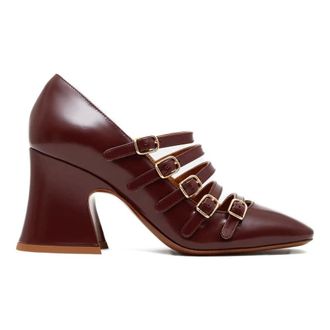 Chloé Femme, Chaussures, Violet, Taille: 41 EU Escarpins en Cuir Violet à Talon