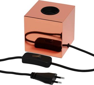 Calex Tischleuchte U-Line, E27 Fassung Retro, Tischbeleuchtung Industrial, Wohnzimmer und Schlafzimmer, Kupfer