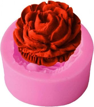 Zonfer 1pc Rosen-Blumen-silikon-behälter-Kuchen-Werkzeuge Für Kuchen-Brot-Pudding Schokoladen-Muffin 3D Eiswürfel Handmade Moulds