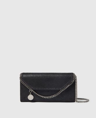 Stella McCartney Falabella Wallet-On-Chain Crossbody, Woman, Black