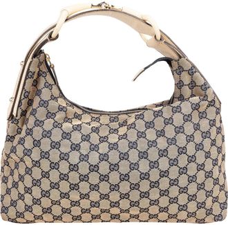 Gucci Crossbody Bags - Gucci GG Monogram Horsebit Handbag - Gr. unisize - in Beige - für Damen