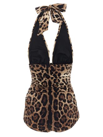 Dolce & Gabbana Womens Brown Polyamide One-Piece Swimsuit Clothing