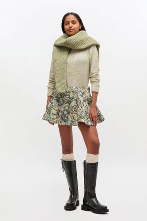 Ganni Mini-Tellerrock aus Gobelin Jadeite