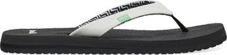 Sanuk Yoga Serenity Damen-Flip-Flops, Yoga-Sandalen mit Memory Foam-Fu&szlig;bett, Weiss/opulenter Garten, 38.5 EU