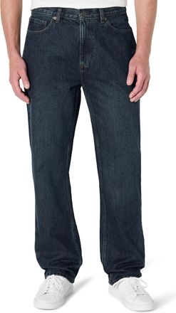 Amazon Essentials Herren-Jeans, starr, entspannte Passform, getönte dunkle Waschung, 28 B x 30 L