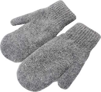 Insun Unisex Moufles Hiver Chaud Tricot Épaisses Moufles Cachemire Moufles Gris foncé Large
