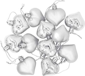 NUOBESTY Stücke Weihnachtskugeln Herz Christbaumkugeln Bruchsichere Weihnachtsbaumkugeln Baumkugeln Christbaumschmuck Baumschmuck Weihnachtsschmuck Weihnachtsb