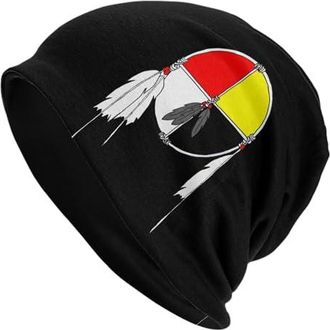 Generic Bonnet Beanie Roue De Médecine De lart Amérindien Unisexe Knit Cuffed Beanie Classique Knitted Hat pour Course À Pied