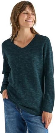 Cecil 3015596 Pull à col en V, Mélange Vert pin, XS Femme