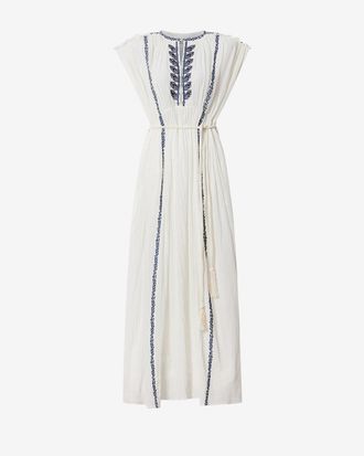 Isabel Marant Robe Liviane - Femme - &Eacute;cru Et Bleu - Taille 34 - Marant &Eacute;toile